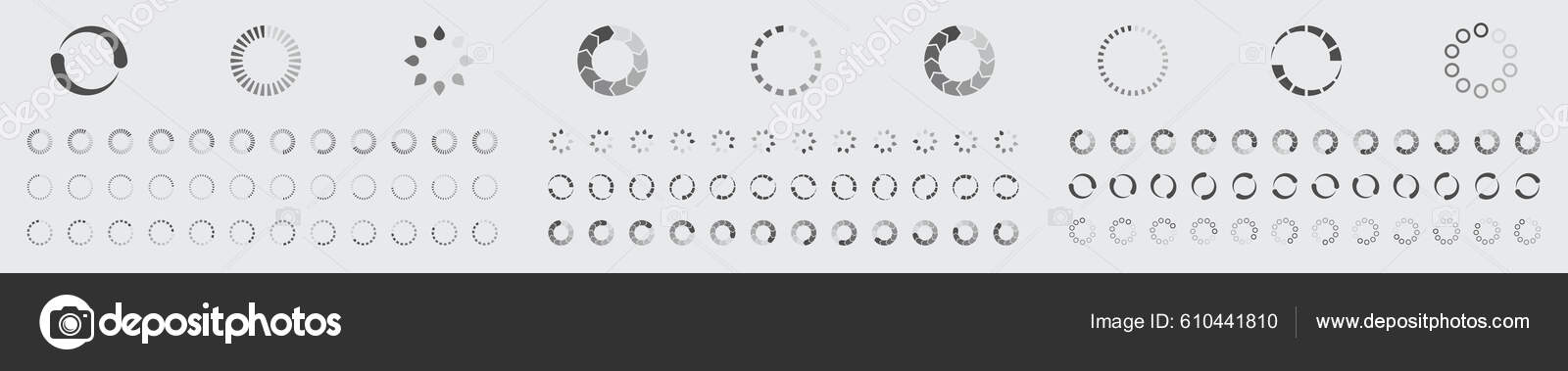 Circular Loading Buffering Icons Vector Set Video Ready Animation Gif Stock Vector Image by ...