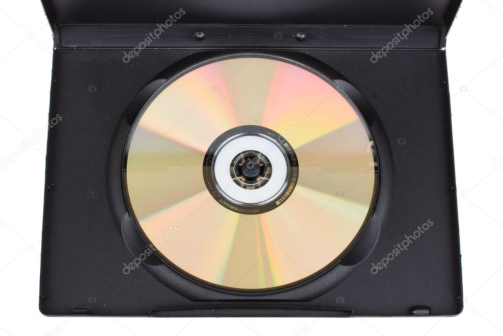 Disk in DVD box isolated on white background — Stock Photo © Valeev ...