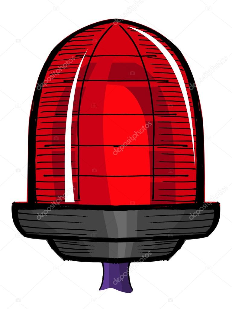 Red signal lamp — Free Stock Vector © Perysty #14357653