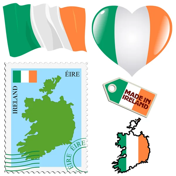 Set Different Symbols National Colours Ireland Stock Vector Image by ...