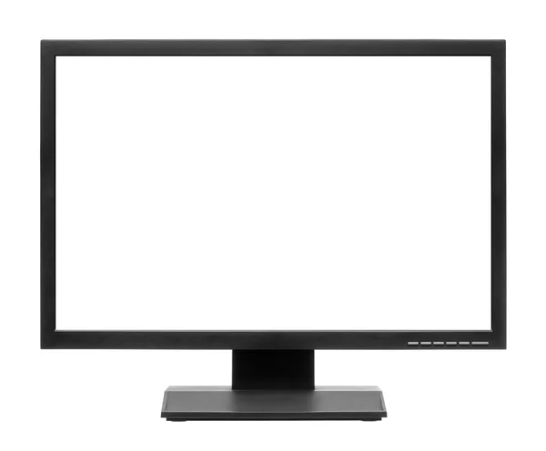 Wide screen high definition LCD monitor isolated on white background ...