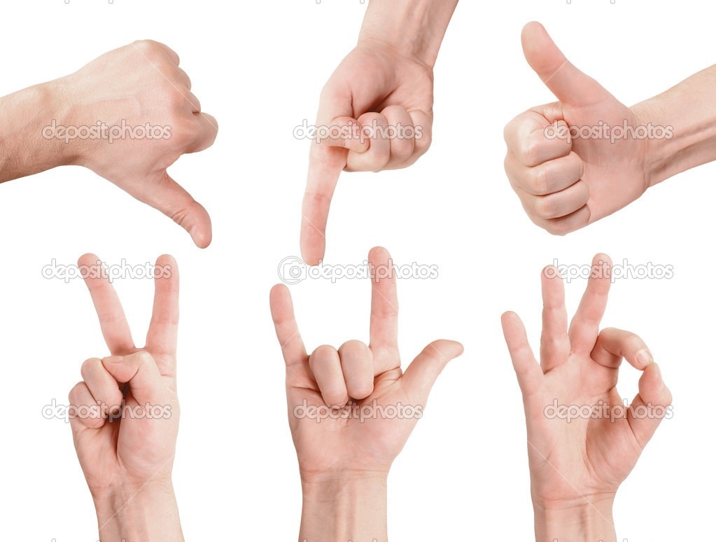 Set of hand signs Stock Photo by ©akinshin 26407603