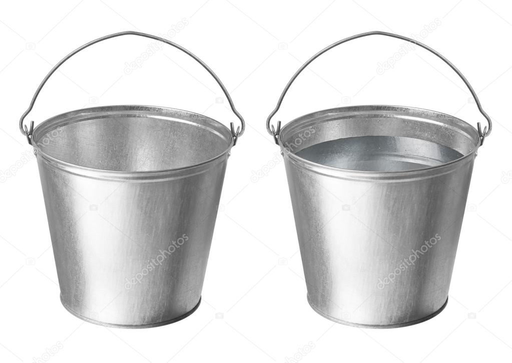 Metallic buckets on a white background Stock Photo by ©akinshin 30137719