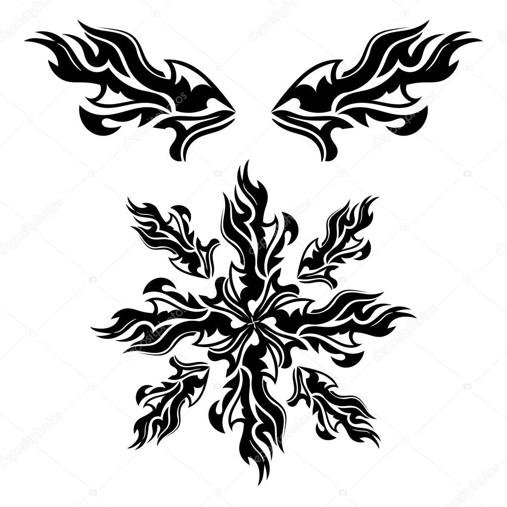 Set of black tribal elements Stock Vector Image by ©lapotnik #27330563