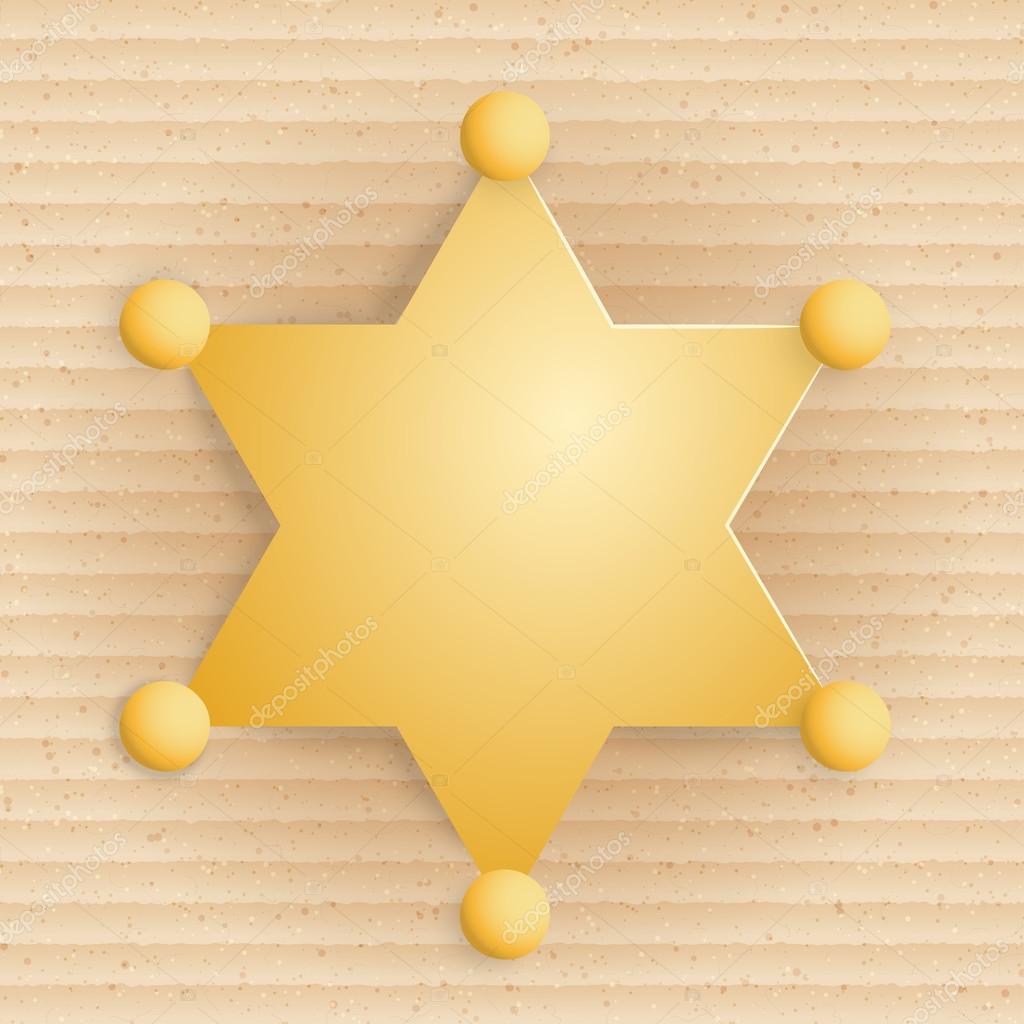 Yellow star sheriff on cardboard background Stock Vector by ©lapotnik ...