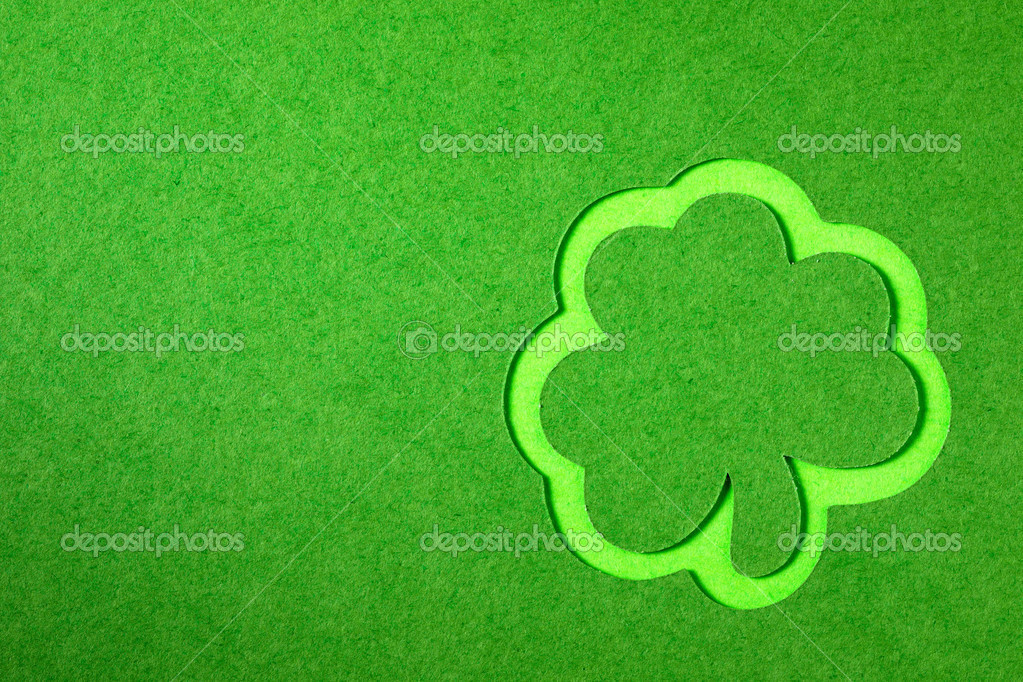 Patrick clover cut from paper. Greeting card. Paper craft. — Stock ...