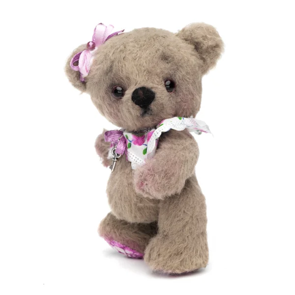 Teddy bear in classic vintage style isolated on white background Stock ...