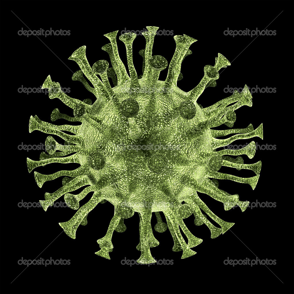 Bacteria virus render in green color isolated on white — Stock Photo ...