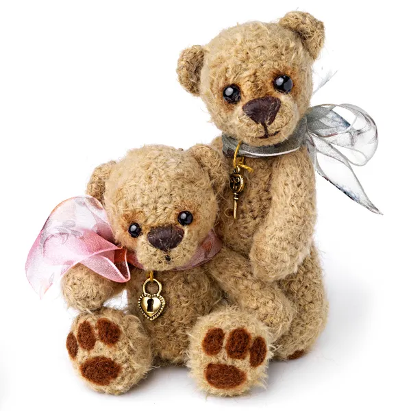 Teddy bear in classic vintage style isolated on white background Stock ...