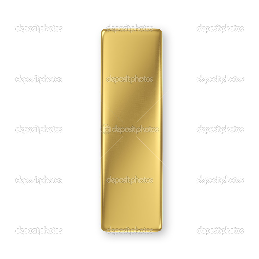 Letter I from gold solid alphabet — Stock Photo © smaglov #34119783