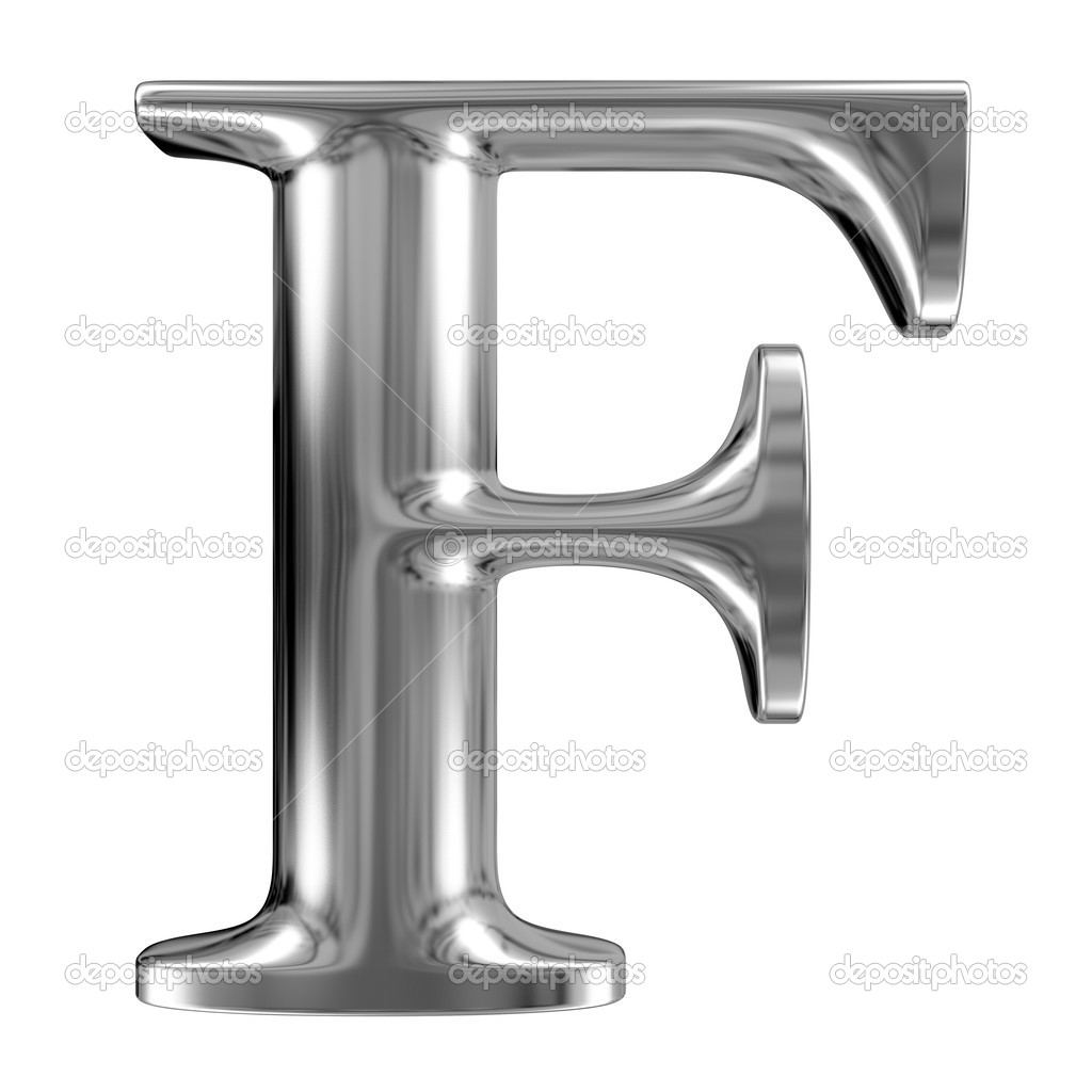Letra de metal F de cromo sólido alfabeto . — Foto de stock #34327995 ...