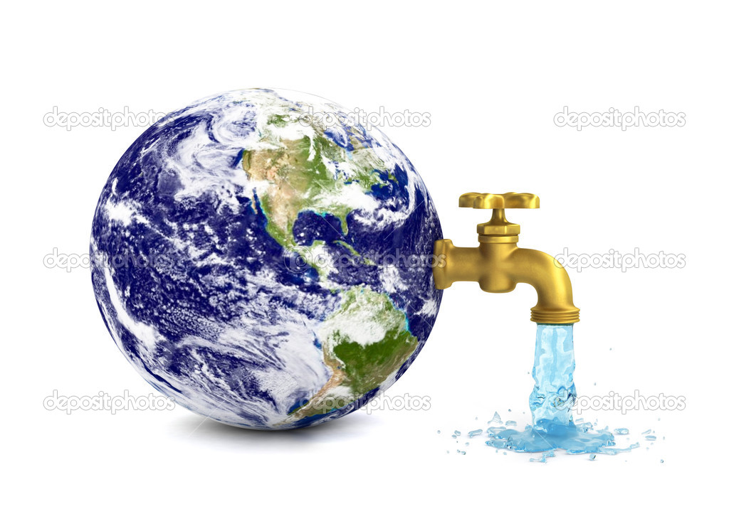 Water tap on planet Earth dripping — Stock Photo © urfingus #31550415