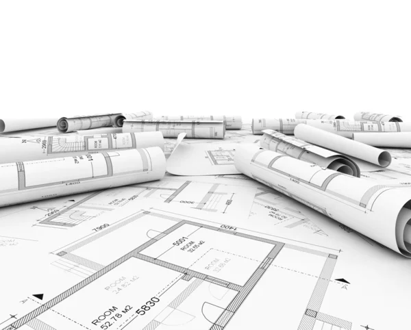 Construction plan in roll — Stock Photo © urfingus #31608515