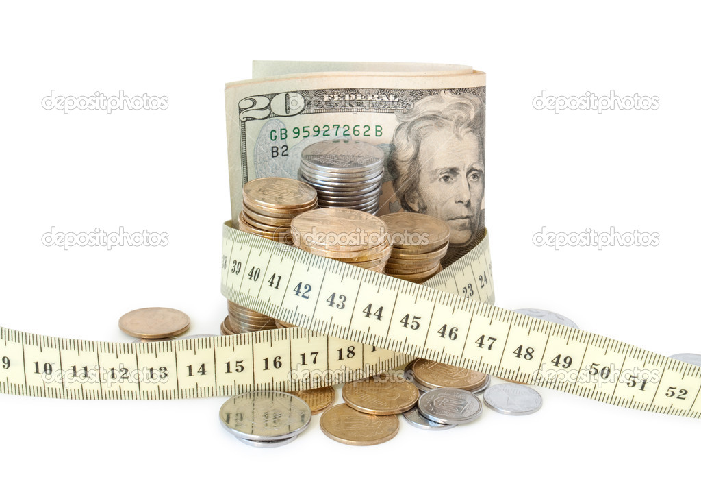 Money with tape measuring — Stock Photo © urfingus #44556443