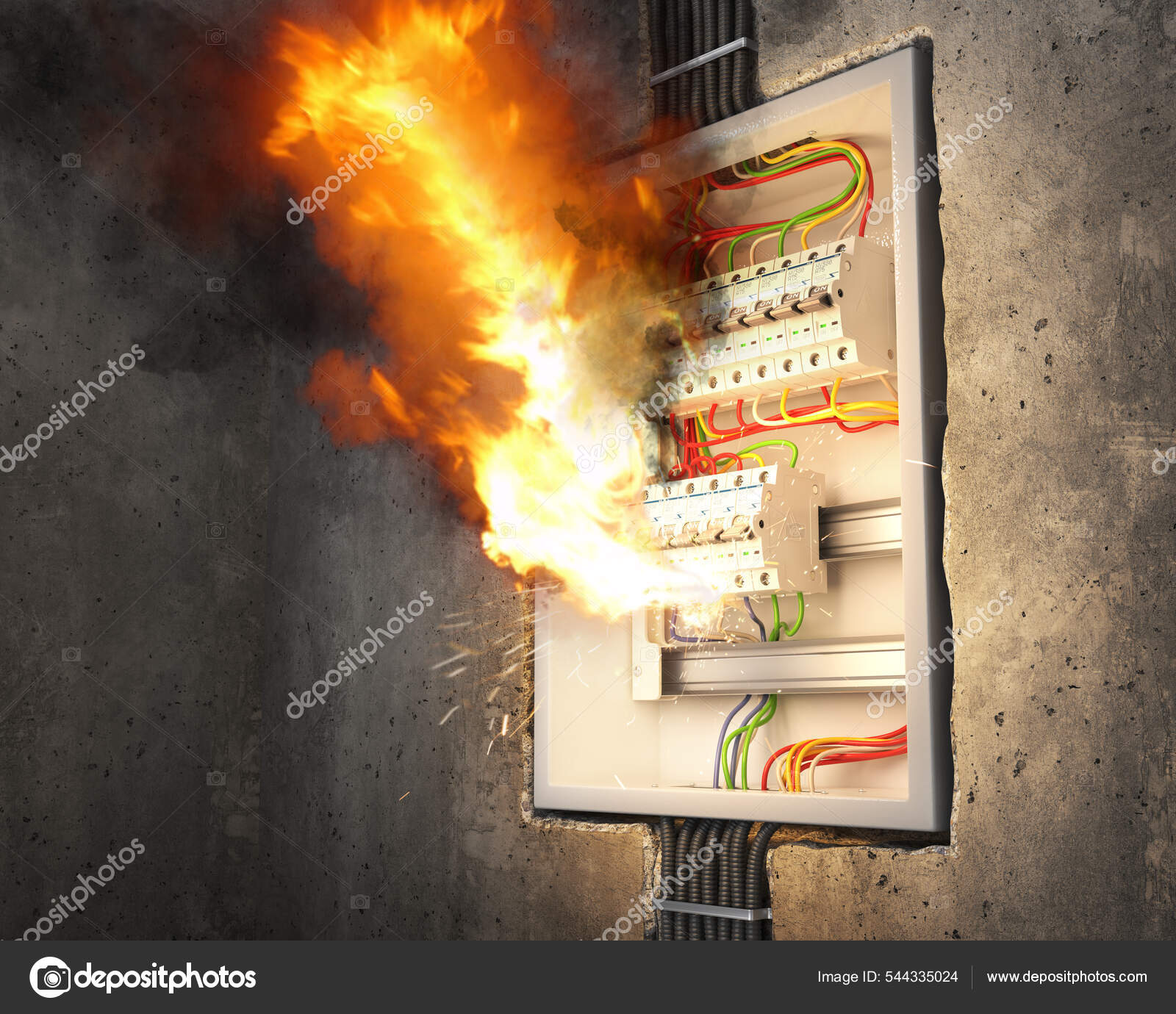 Short Circuit Voltage Switchboard Circuit Breakers Caught Fire ...