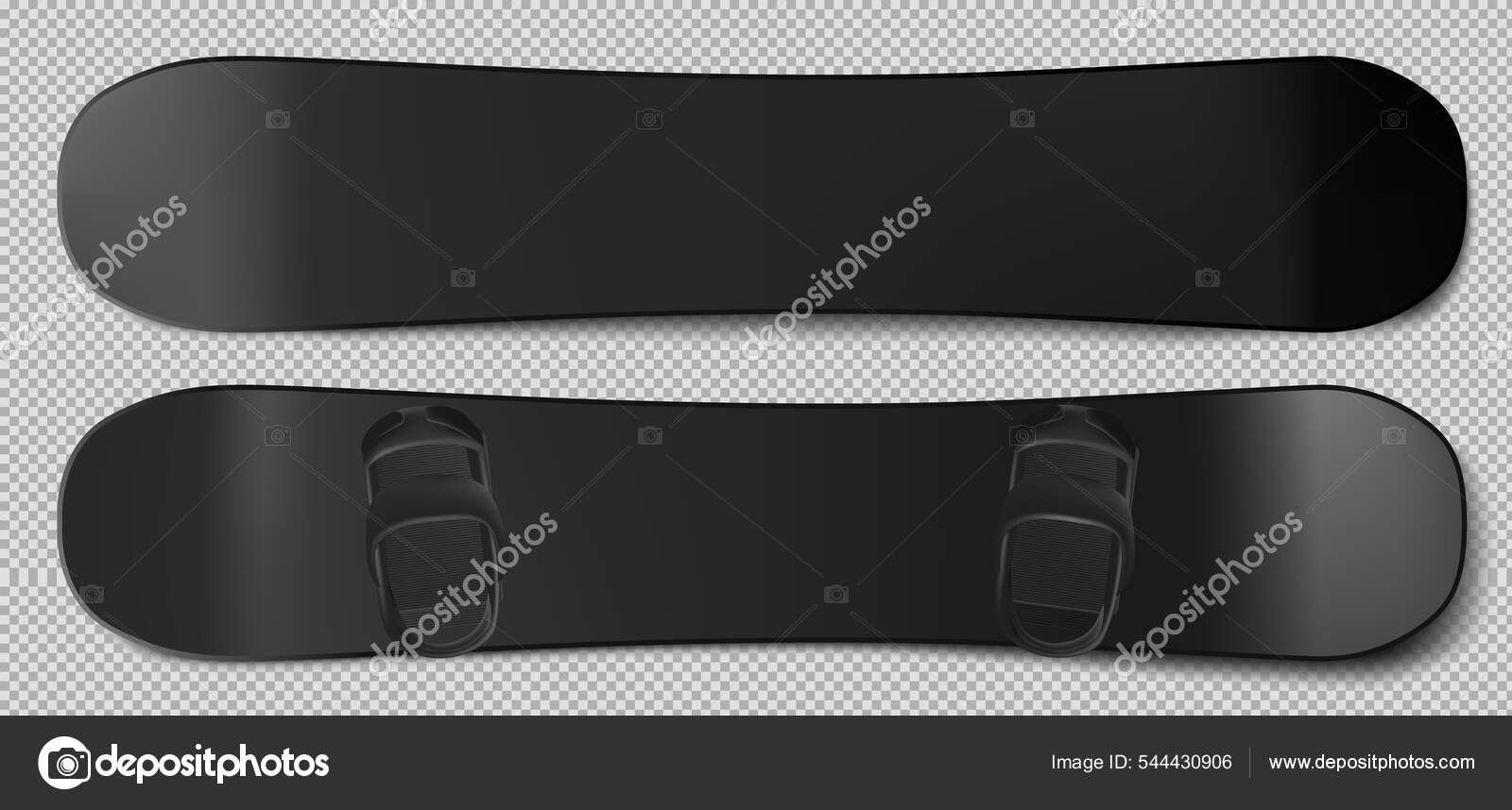 Vektor Snowboards Leer Vorderrückseite Isoliert Auf Transparentem ...