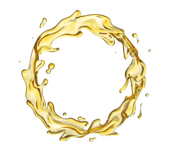 Yellow Dynamic Splash Circle Vector Realistic Illustration White ...