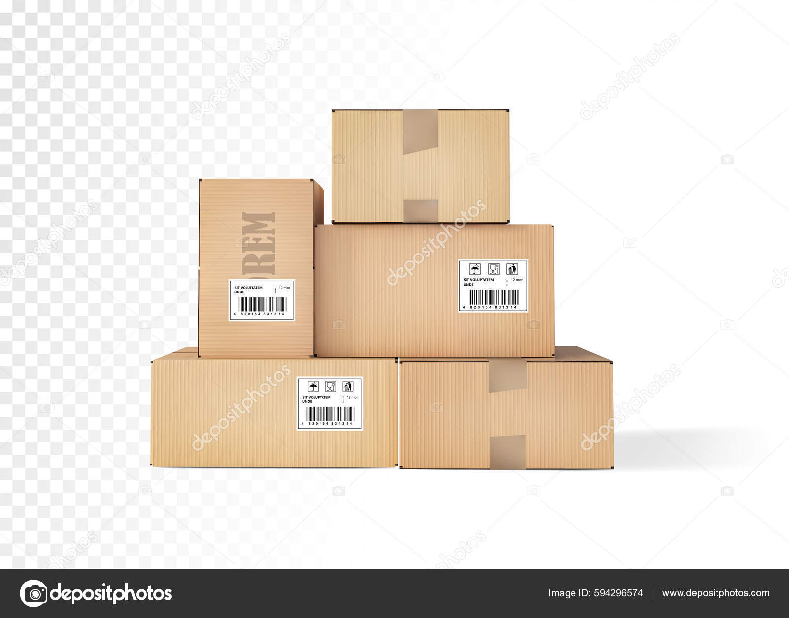 Boxes Various Sizes Vector Illustration Transparent Background Stock Vector by ©urfingus 594296574