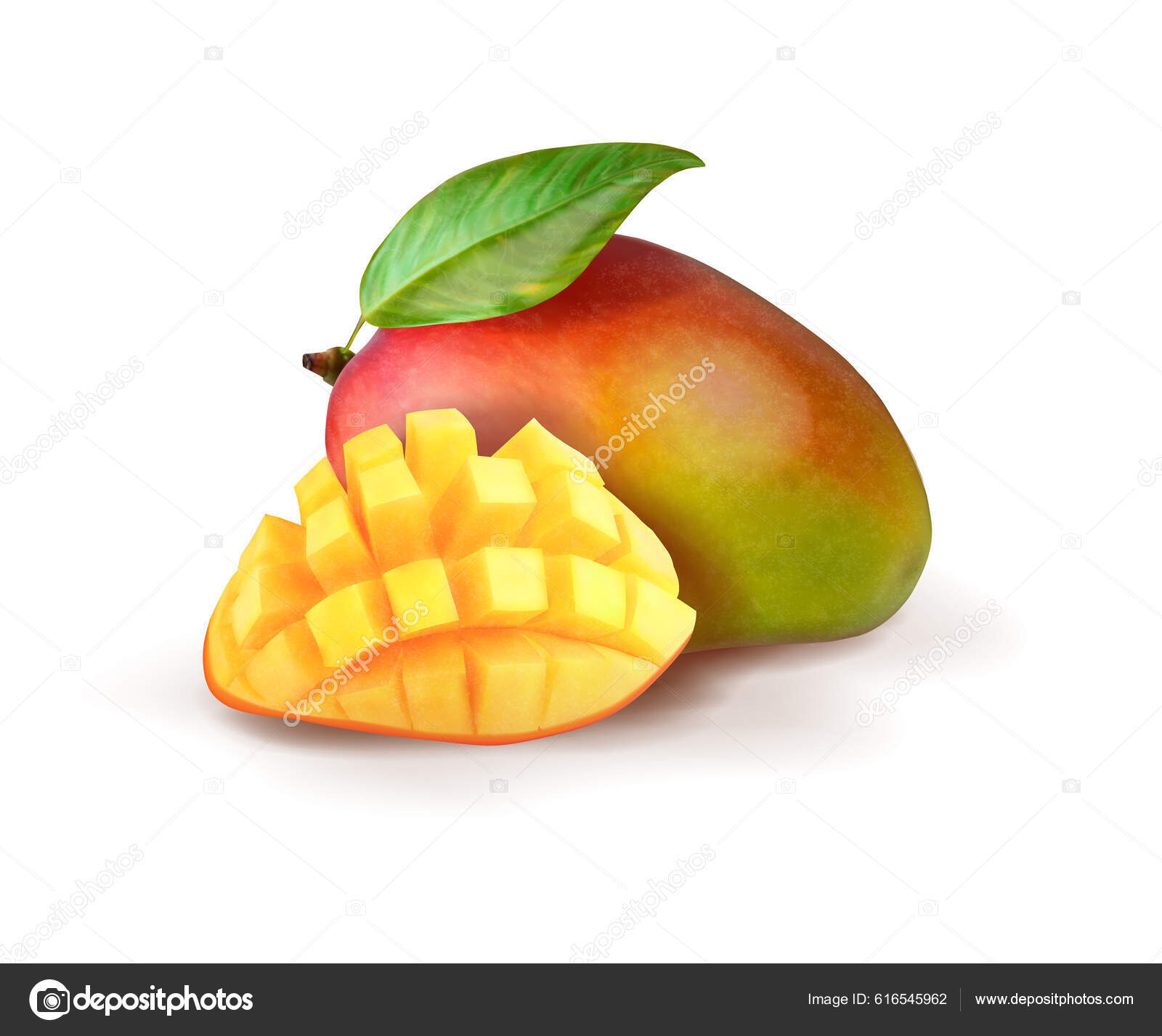 Ripe Whole Sliced Mangoes Vector Illustration Stock Vector by ©urfingus ...
