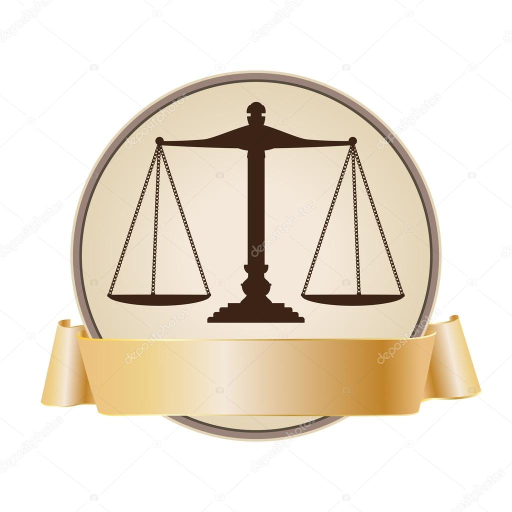 Justice scale symbol with ribbon — Stock Vector © Ghenadie #19163727