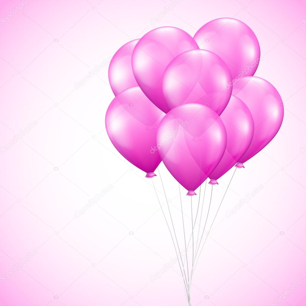 Achtergrond met roze ballonnen — Stockvector © Ghenadie #22085955