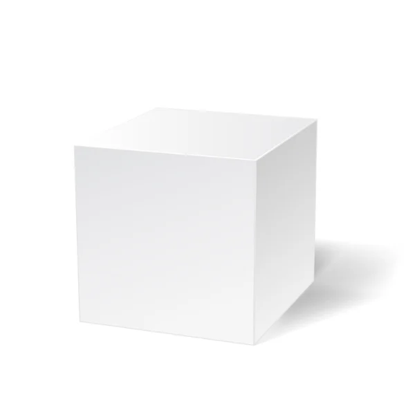White 3d cube geometric figure with shadow. vector illustration Stock ...