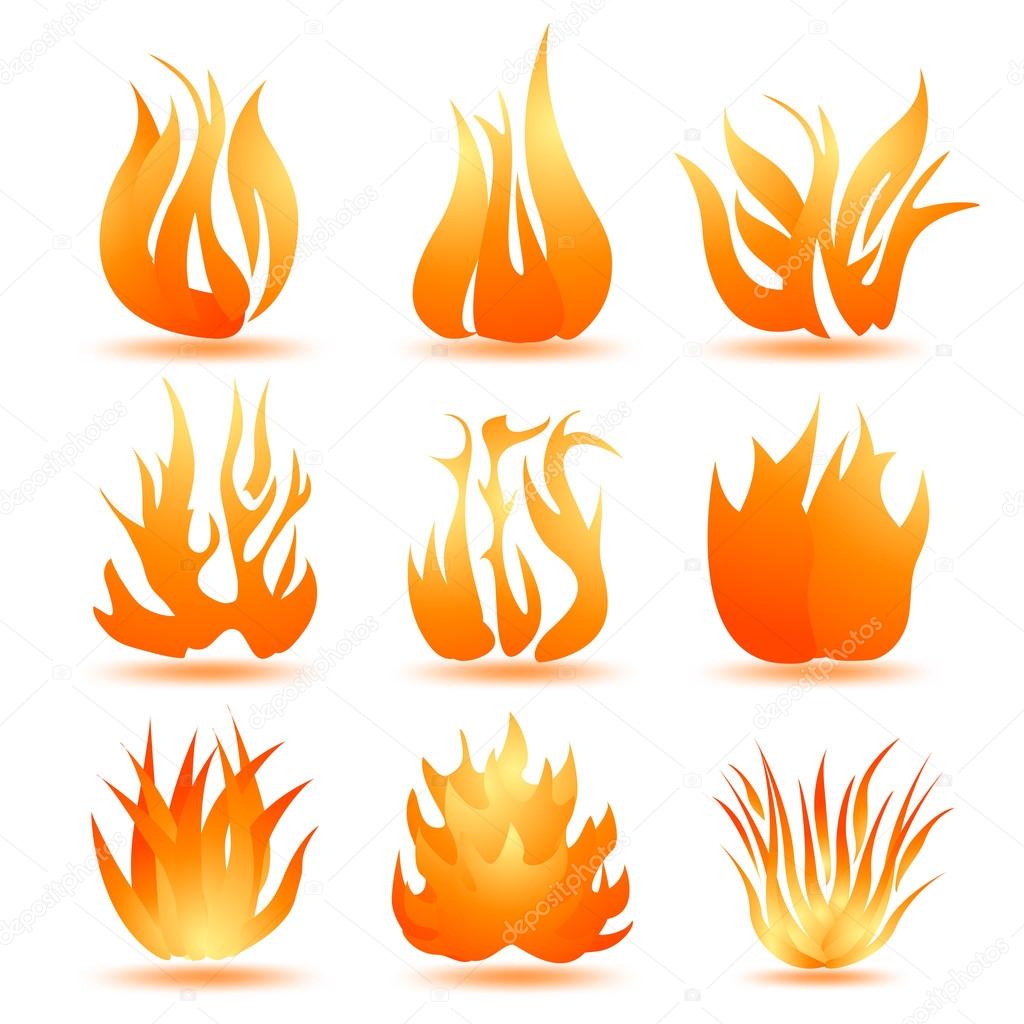 Set of symbols of fire Stock Vector Image by ©Ghenadie #23691941