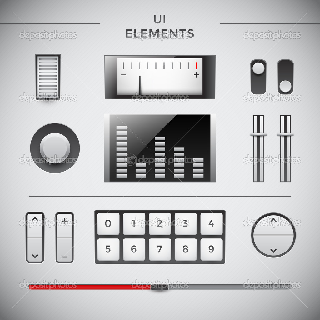 GUI web design elements. User interface items Stock Vector Image by ...