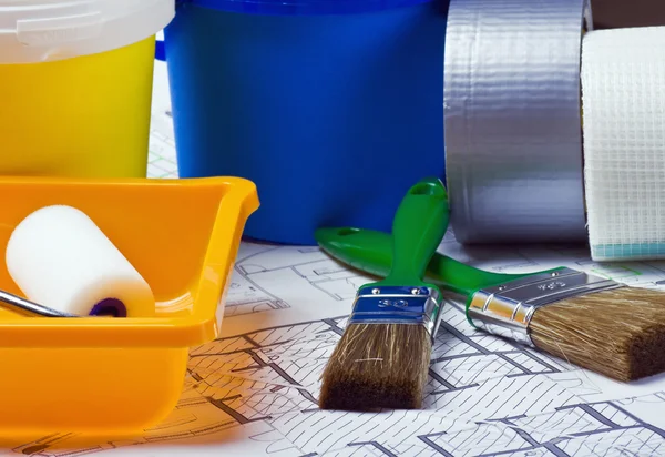 Tools and accessories for home renovation — Stock Photo © doroshin ...