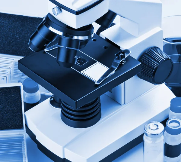 Microscope and biological reagents - Stock Image - Everypixel