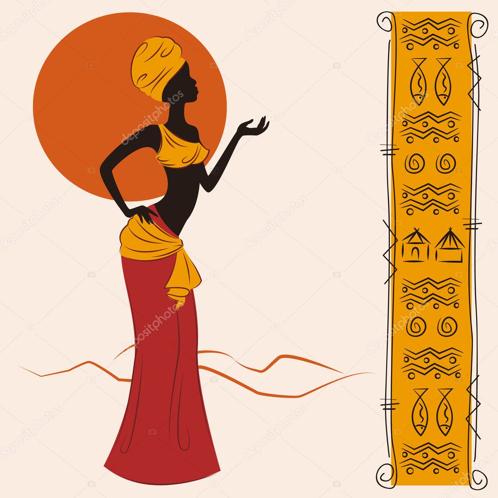 Beautiful African American Woman — Stock Vector © Sivanova 22346655