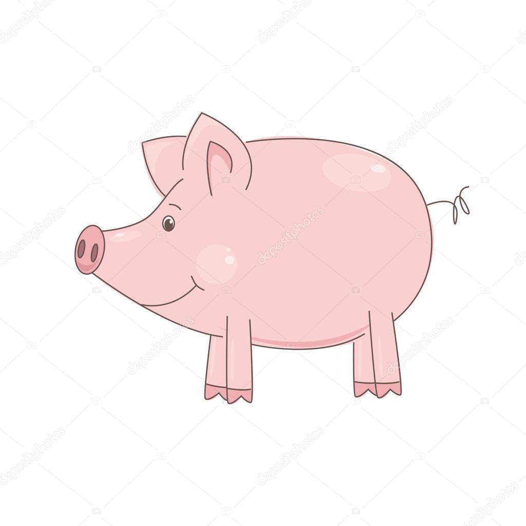 Słodka mała świnia. — Grafika wektorowa © sivanova #24008033