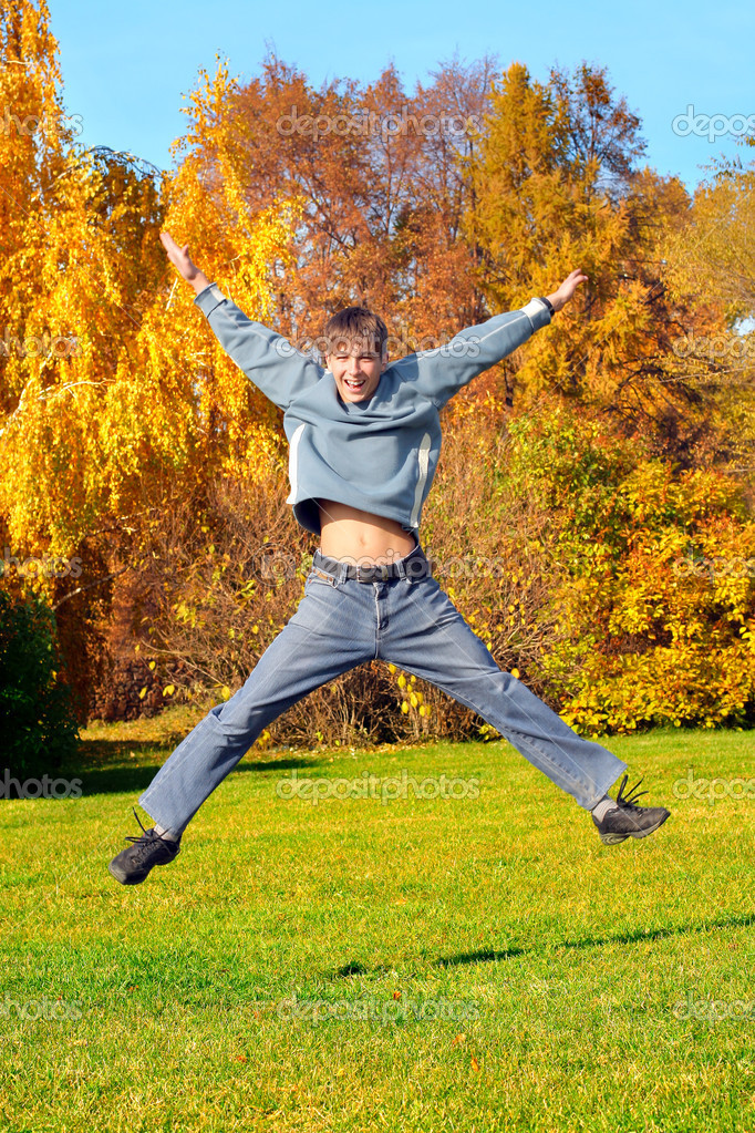Teenager jumping Stock Photo by ©sabphoto 12338681