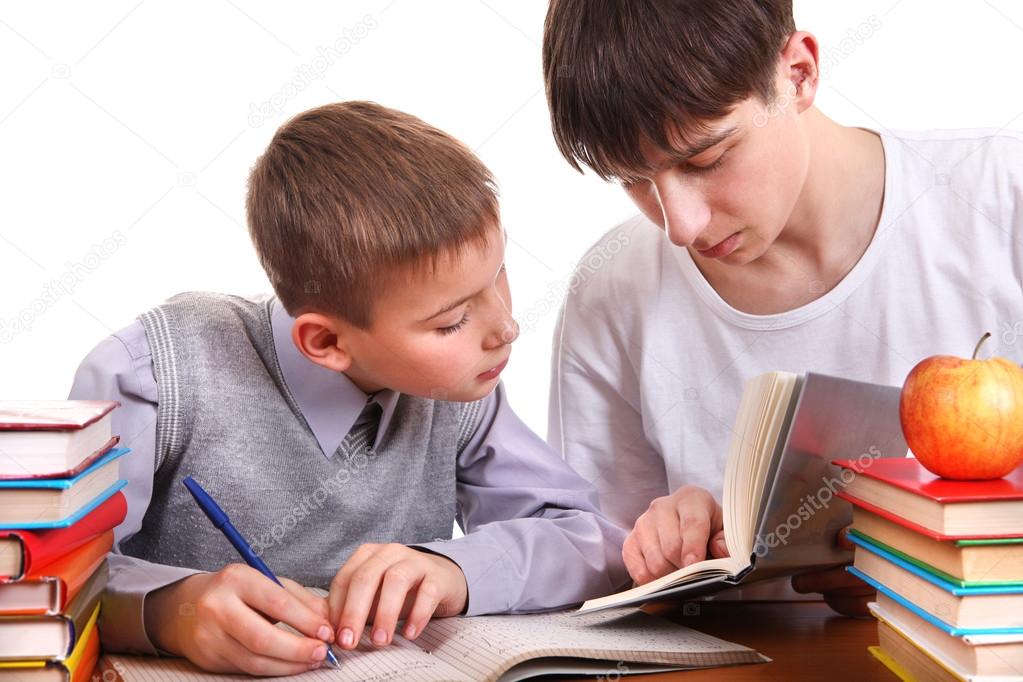 Homework Together — Stock Photo © sabphoto #37792189