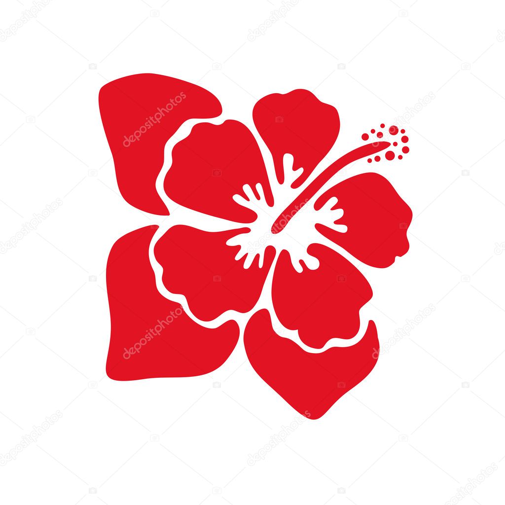 Red Hibiscus flower Stock Vector by ©mcherevan 32193711 Red Hibiscus flower Stock Vector by ©mcherevan 32193711