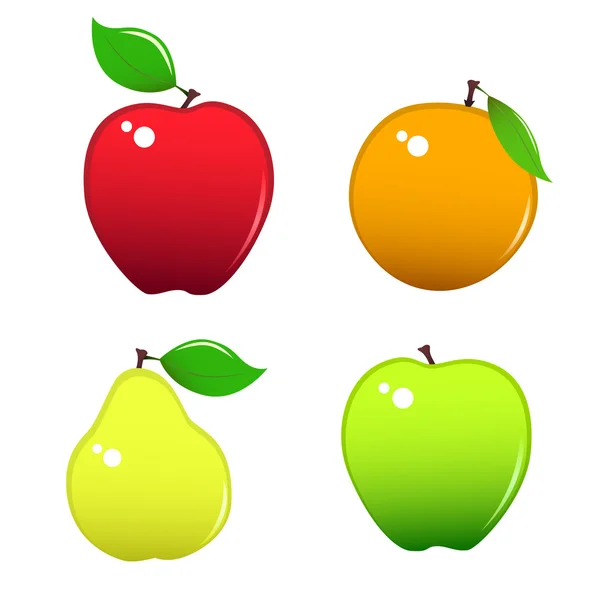 Manzanas y naranja imágenes de stock de arte vectorial | Depositphotos