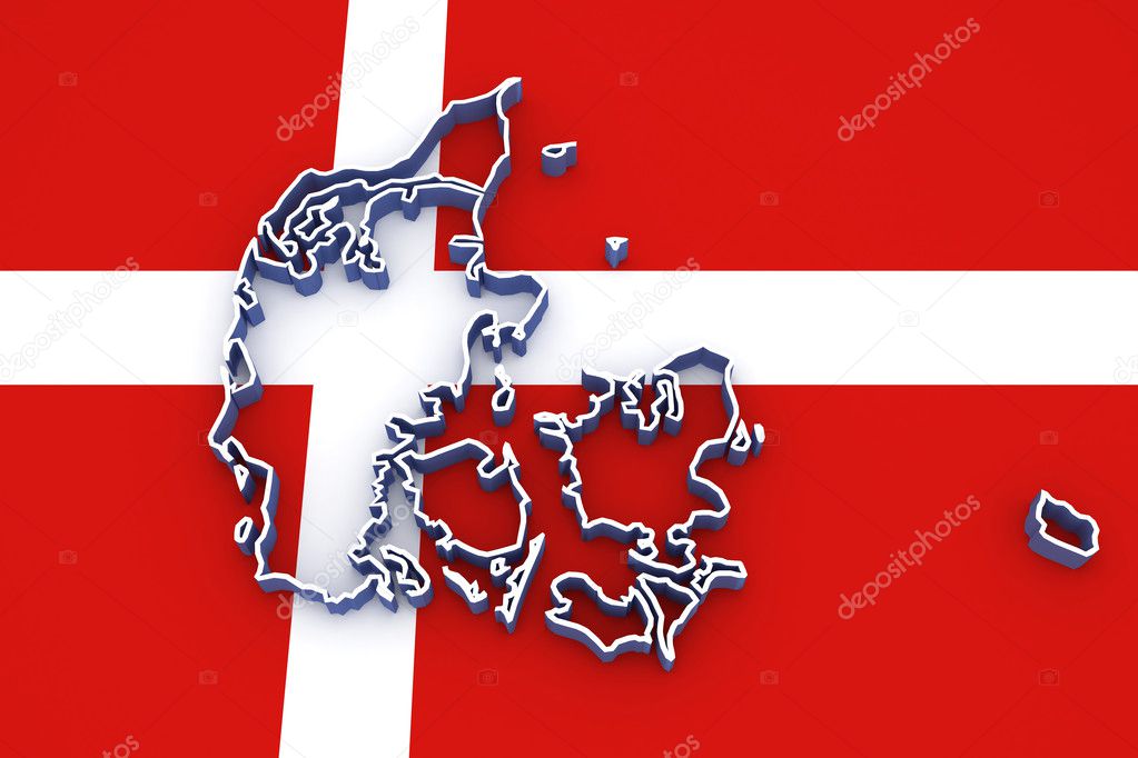 Three-dimensional map of Denmark. Stock Photo by ©Tatiana53 43570983