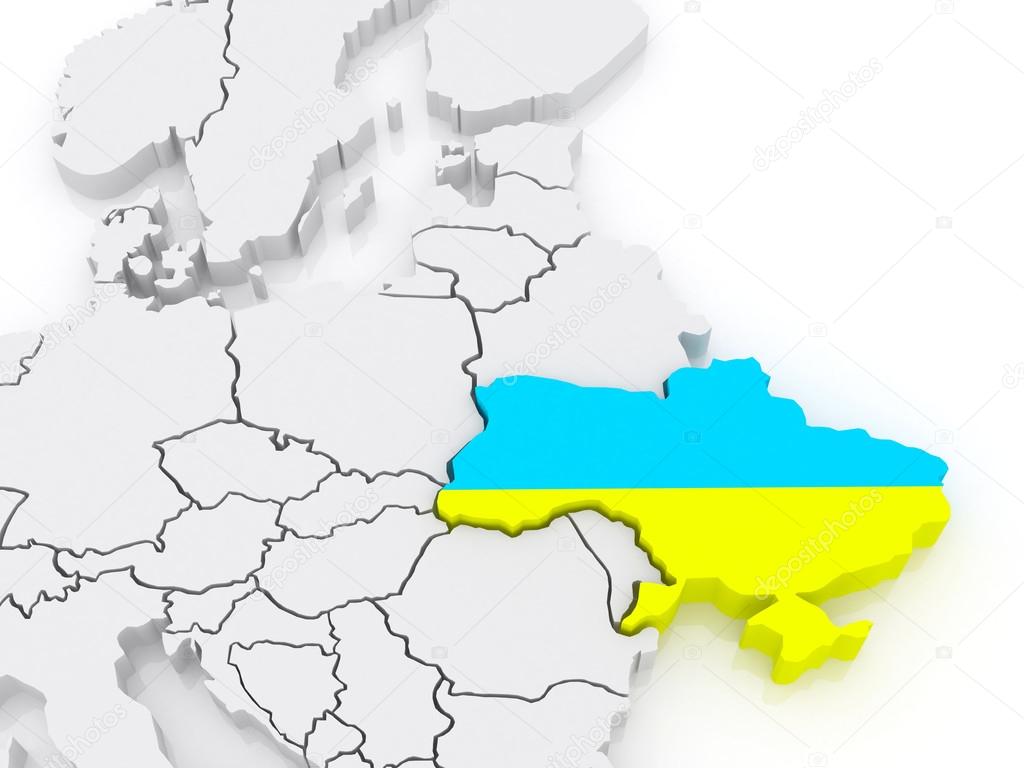 Map of Europe and Ukraine. — Stock Photo © Tatiana53 #45997447