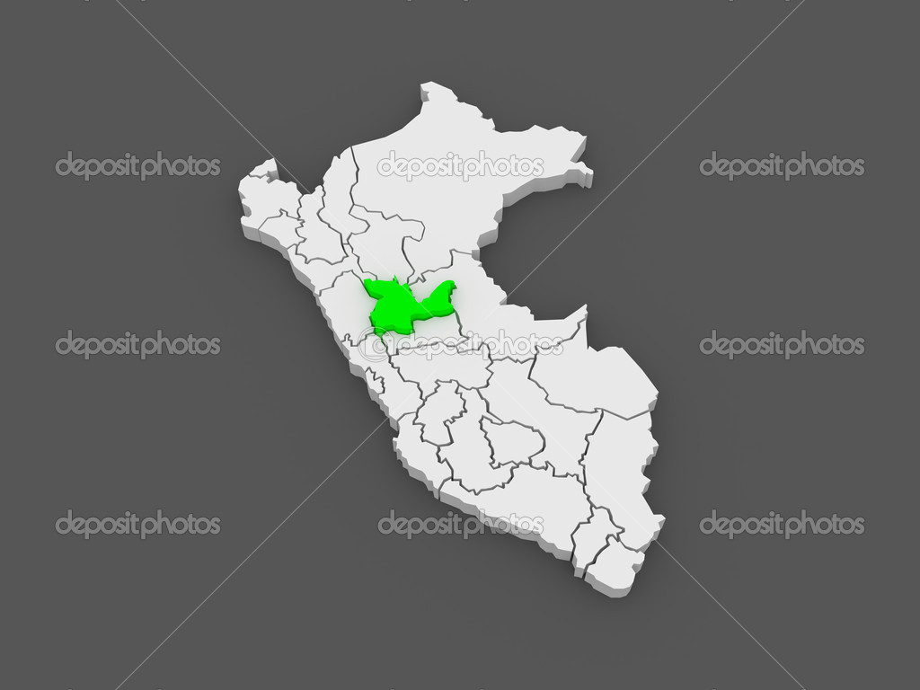 Mapa de Huanuco. Perú. 2023