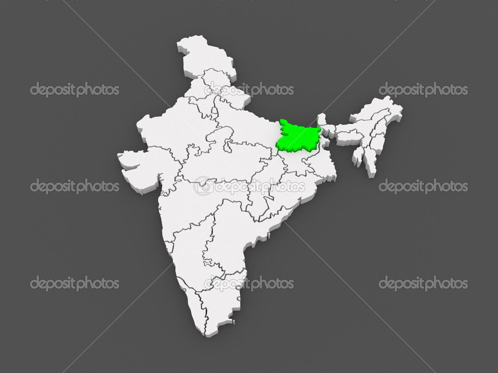 Map of Bihar. India. — Stock Photo © Tatiana53 #49601219