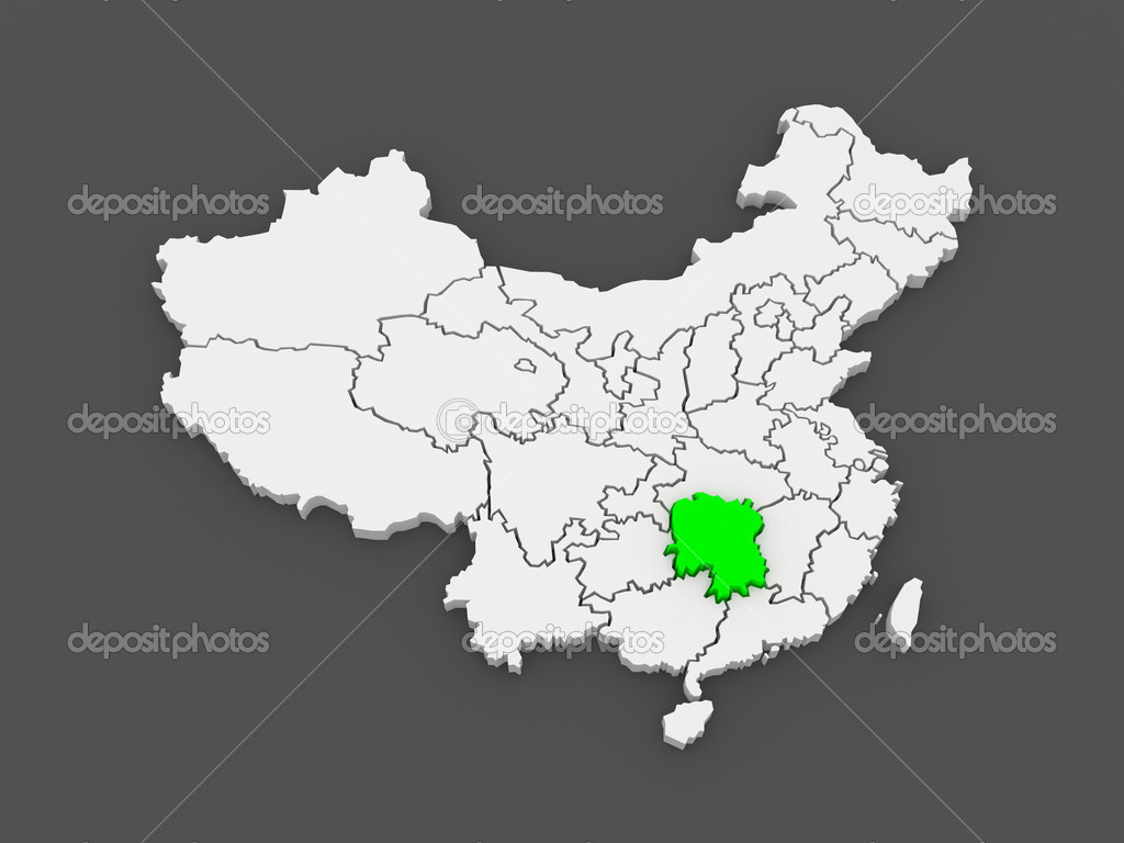 Map of Hunan. China. — Stock Photo © Tatiana53 #49601771