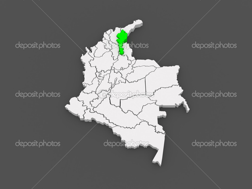 Mapa de Cesar. Colombia . — Foto de stock #49602039 © Tatiana53