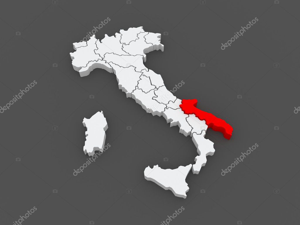 Map of Puglia. Italy. Stock Photo by ©Tatiana53 49701999
