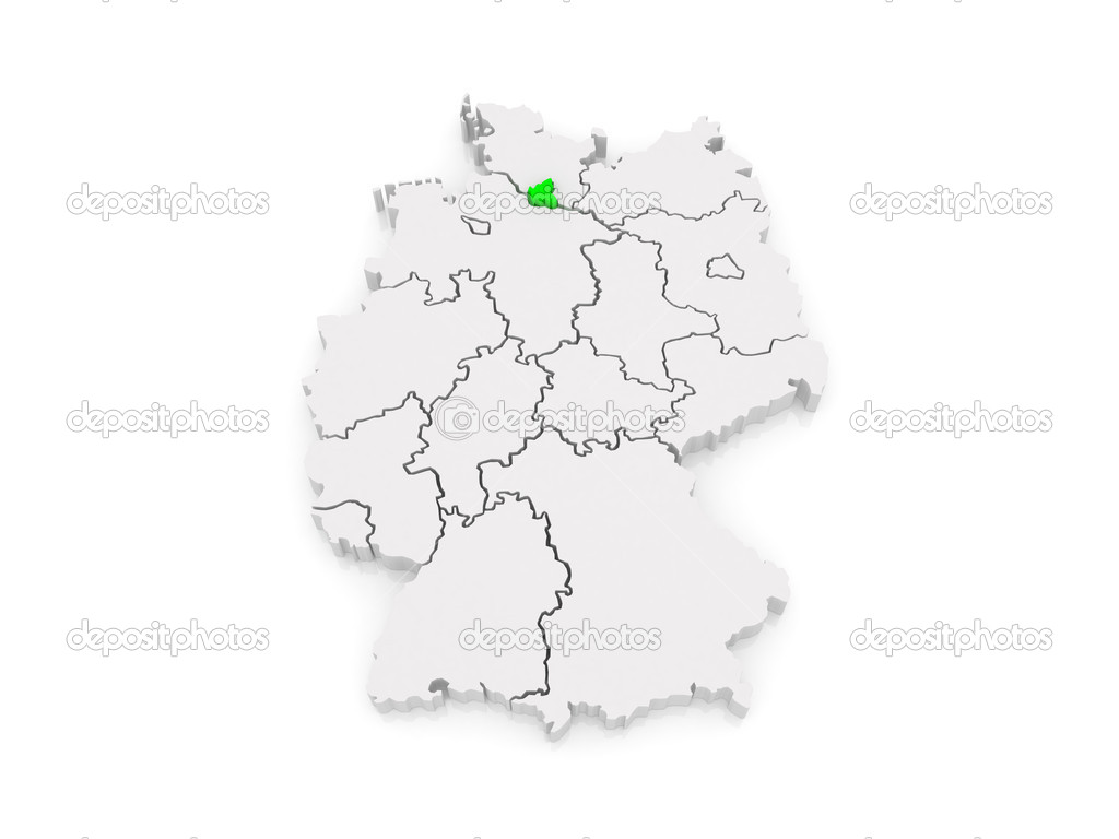 Map of Free and Hanseatic City of Hamburg. Germany. — Stock Photo ...