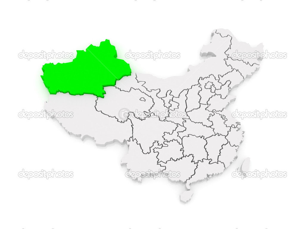 Map of Xinjiang Uygur. China. — Stock Photo © Tatiana53 #49829299