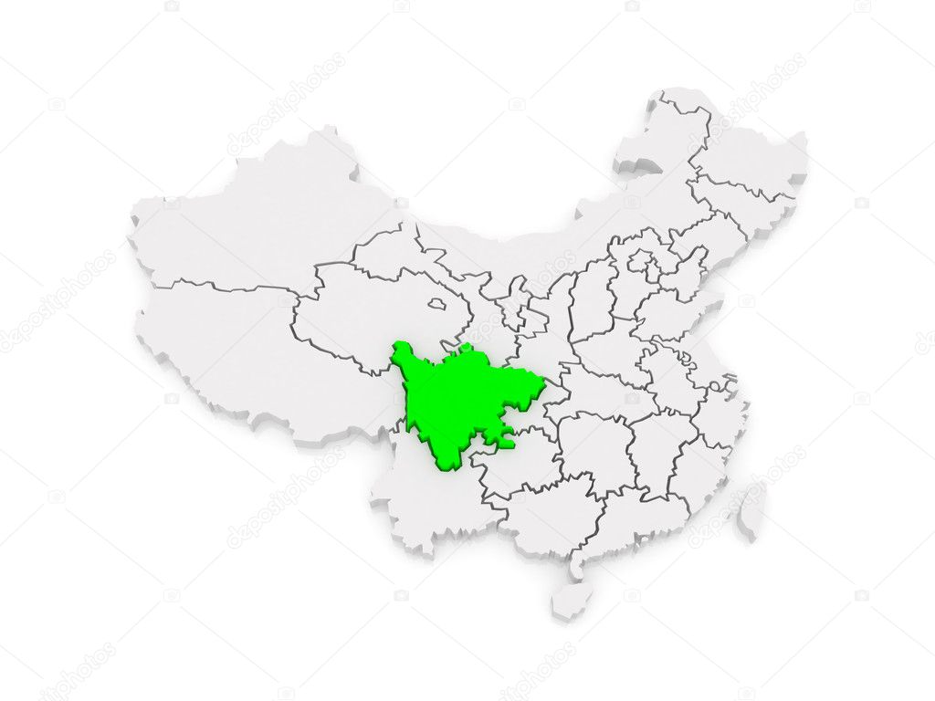 Map of Sichuan. China. — Stock Photo © Tatiana53 #49831599