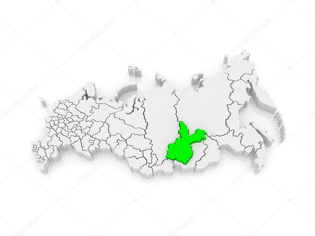 Map of the Russian Federation. Irkutsk region. — Stock Photo ...