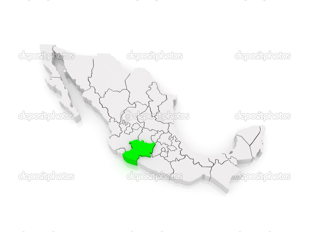 Mapa de Michoacán. México. — Foto de stock #49832933 © Tatiana53