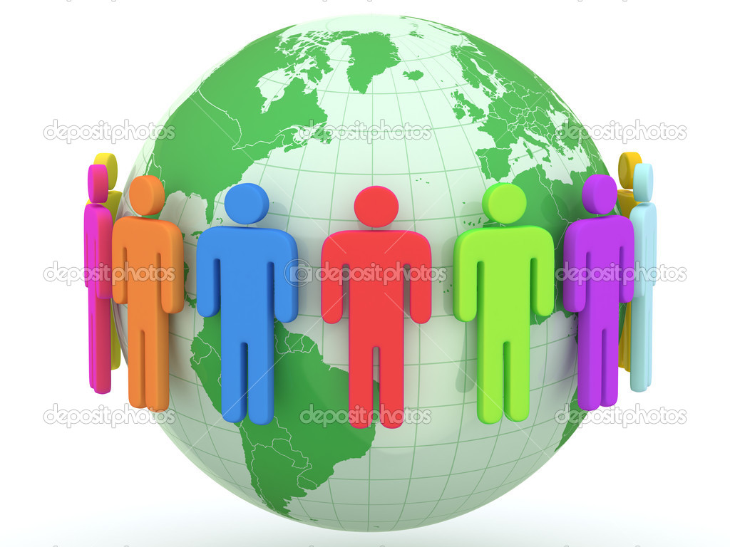 Globe and people. Earth and world map. — Stock Photo © Tatiana53 #50092231