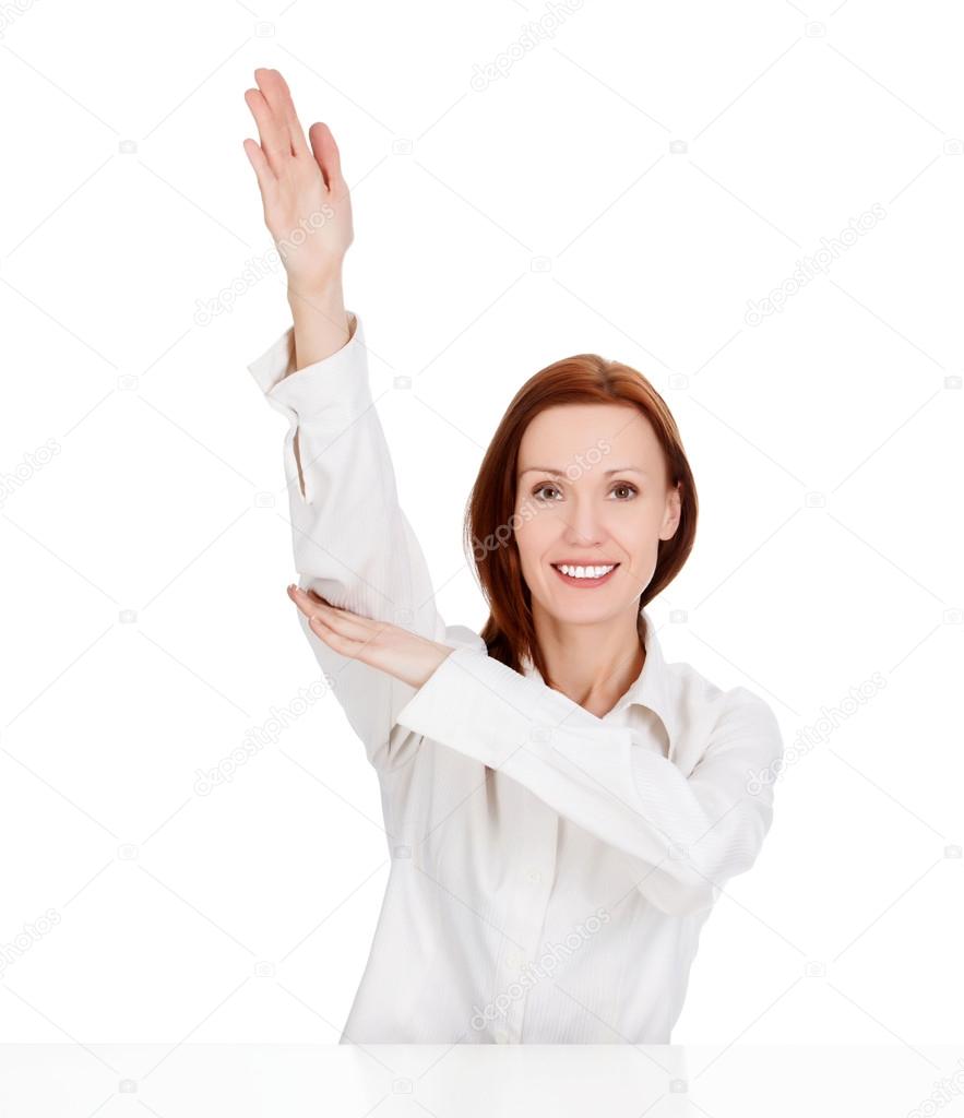Woman raising her hand Stock Photo by ©Nobilior 21378655